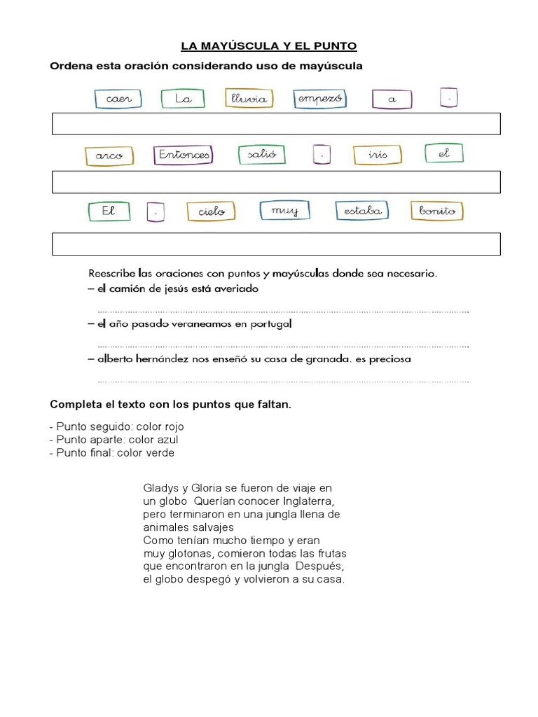 Uso de Mayúsculas y Puntuación | PDF