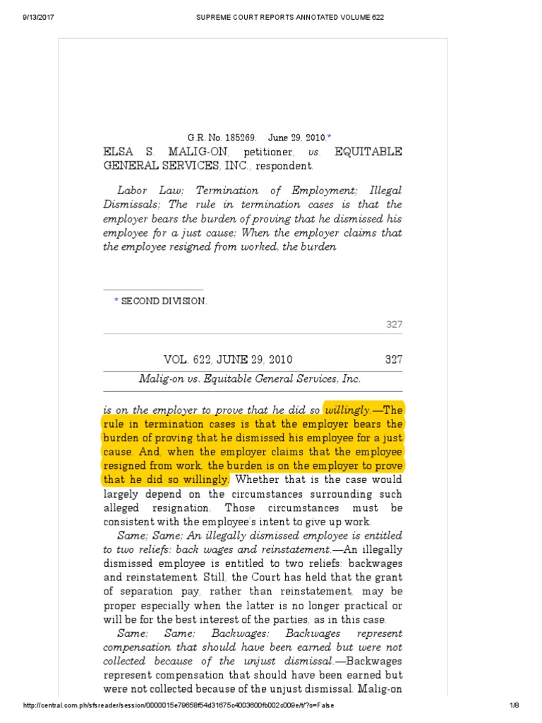 Malig-On Vs Equitable | PDF | Employment | Justice
