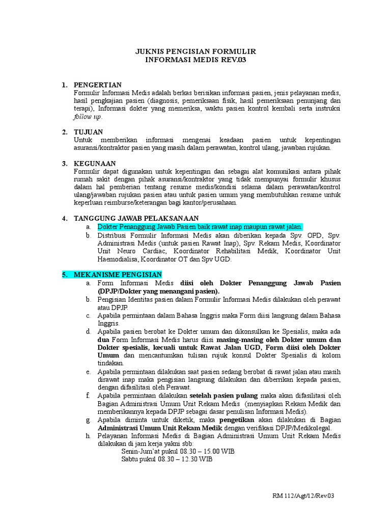 Contoh Juknis Formulir | PDF