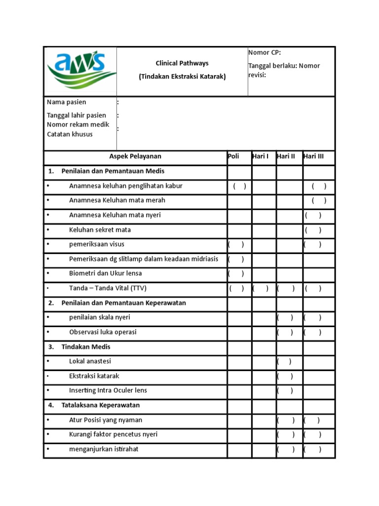 Clinical Pathways Katarak | PDF