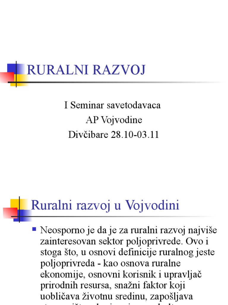 Ruralni Razvoj | PDF