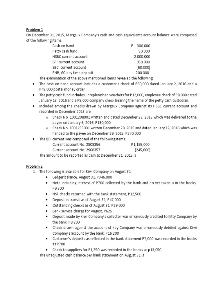 09 30 2017 Audit Of Cash Pdf Bookkeeping Cheque