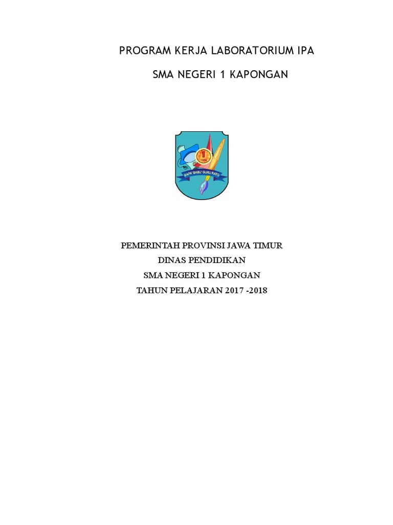 Program Kerja Lab IPA SMAN 1 Kapongan | PDF