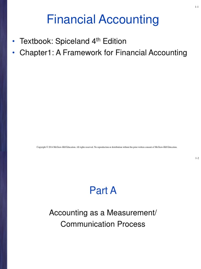 Financial Accounting: Textbook: Spiceland 4 Edition Chapter1: A ...
