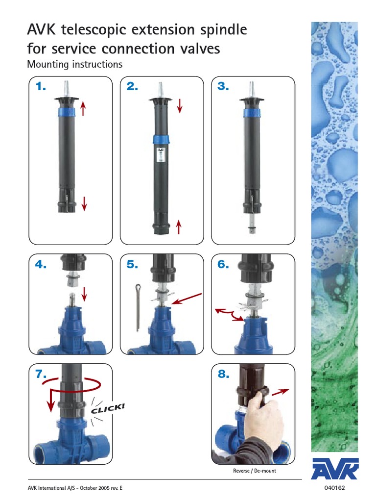 AVK Telescopic Extension Spindle For Service Connection Valves | PDF