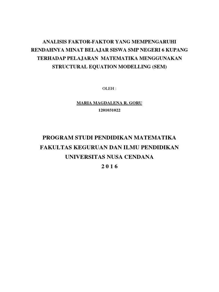 Analisis Faktor-Faktor Yang Mempengaruhi Rendahnya Minat Belajar | PDF