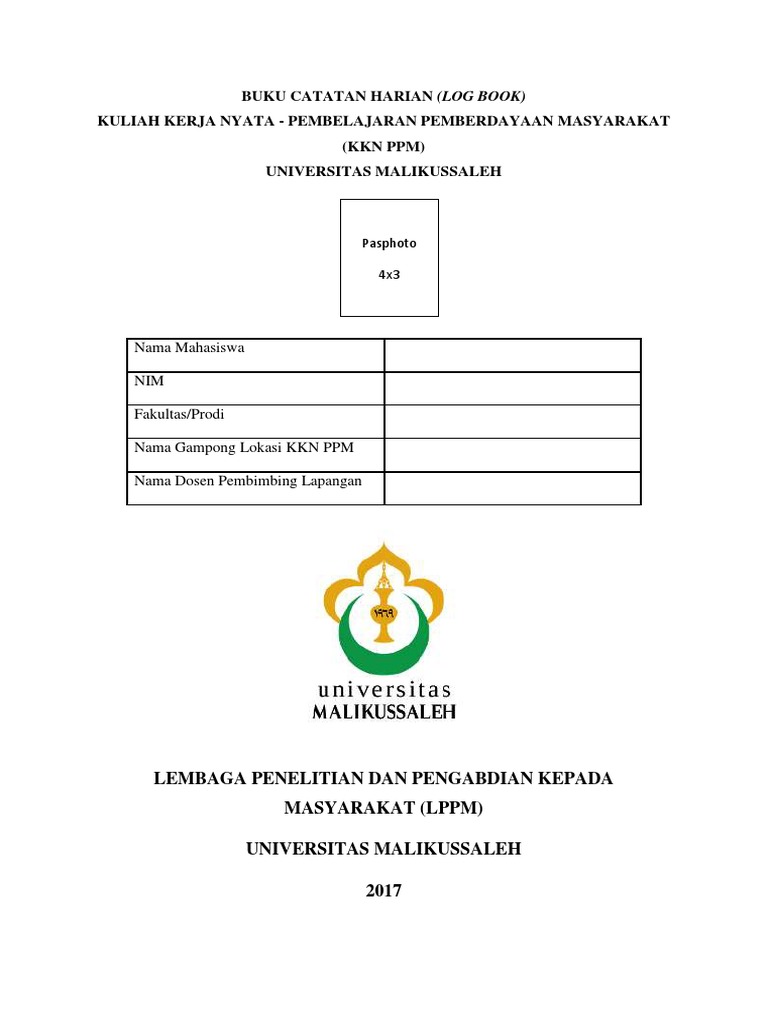 Log Book KKN PPM Unimal 2017/2018 | PDF
