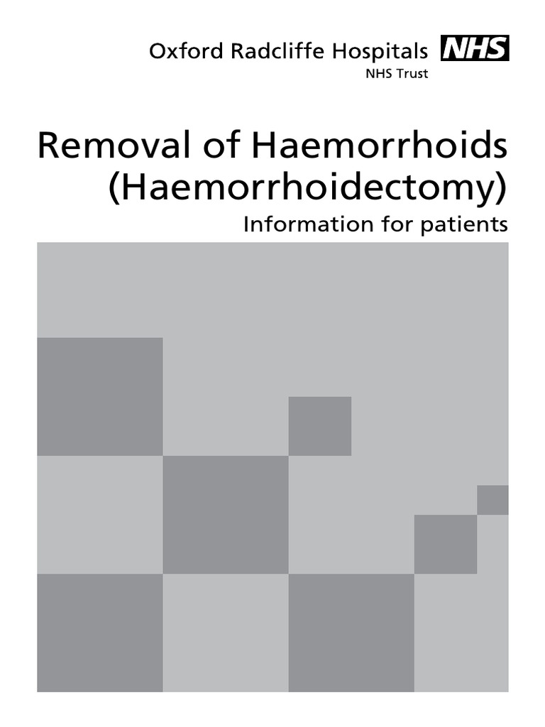 Haemorrhoidectomy: Patient Guide | PDF | Hemorrhoid | Constipation