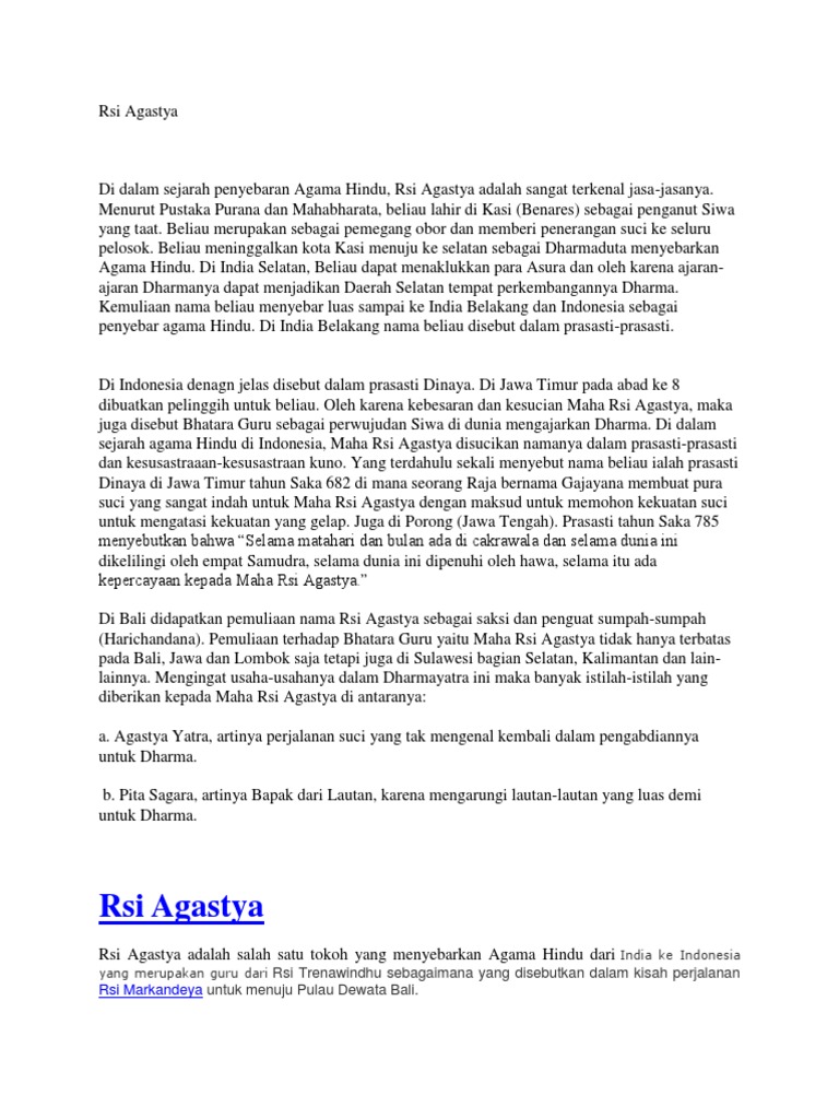 Rsi Agastya | PDF