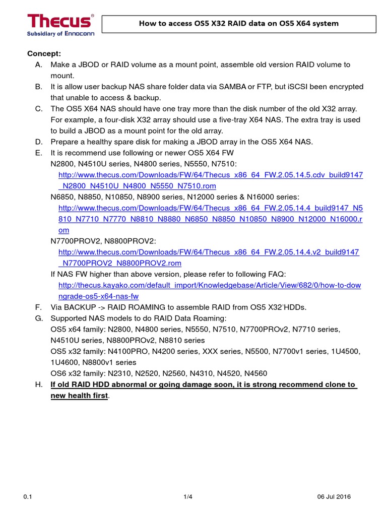 How To Access OS5 X32 RAID Data From OS5 X64 System V0.3 | PDF | Hard Disk Drive | Backup