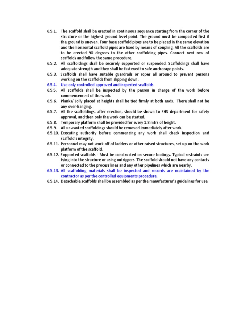 Scaffolding Installation Sequence | PDF