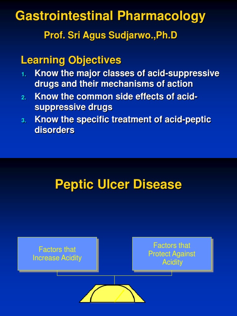 Gastrointestinal Pharmacology: Learning Objectives | PDF ...