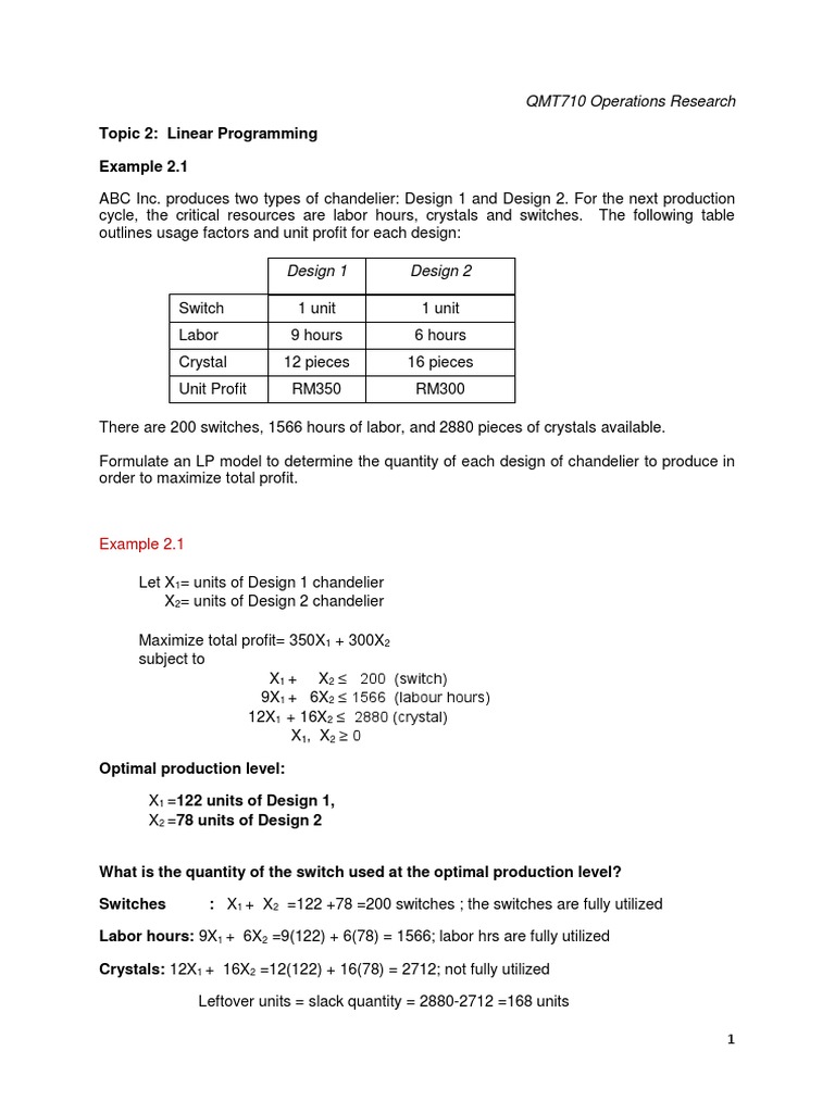2.1-LP Formulation Examples - Exercises | PDF | Oil Refinery | Barrel ...