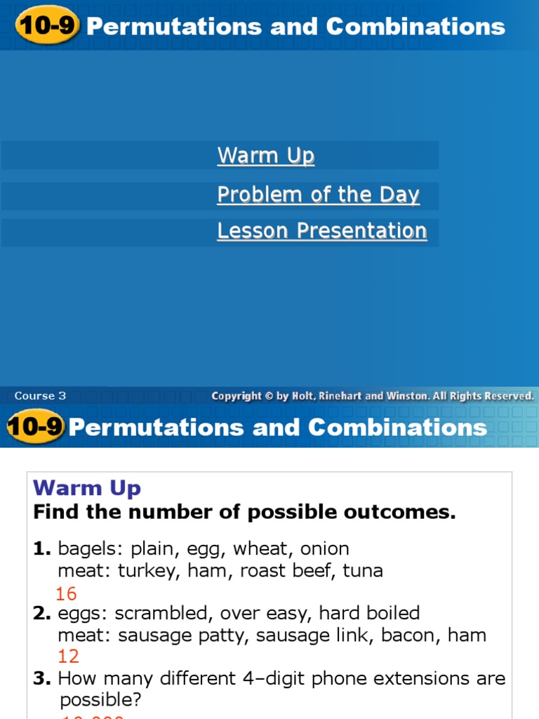 Warm Up Problem of The Day Lesson Presentation: Course 3 | PDF ...