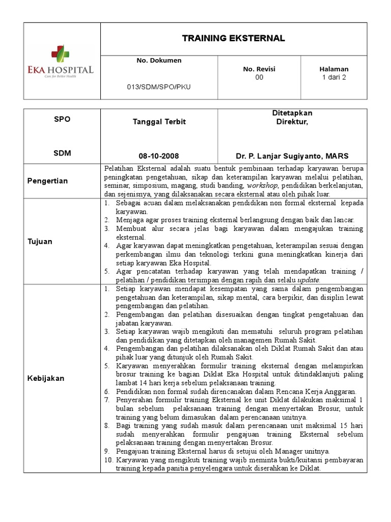 SPO Training Eksternal | PDF