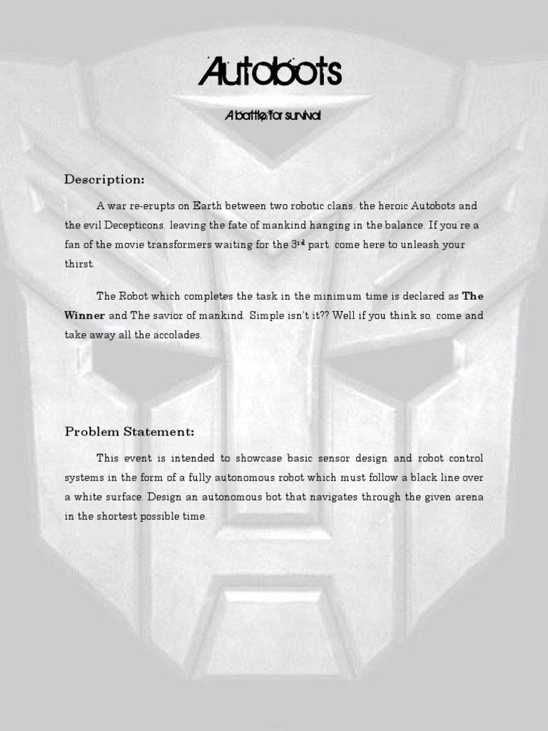 Autobots | PDF | Robot | Robotics