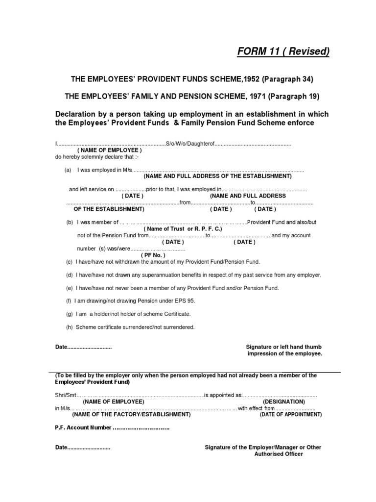 FORM 11 (Revised) : (Date of Appointment) | PDF | Working Conditions ...