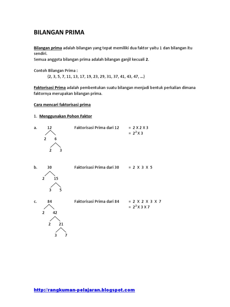 Bilangan Prima Adalah Bilangan Yang Tepat Memiliki Dua Faktor | PDF