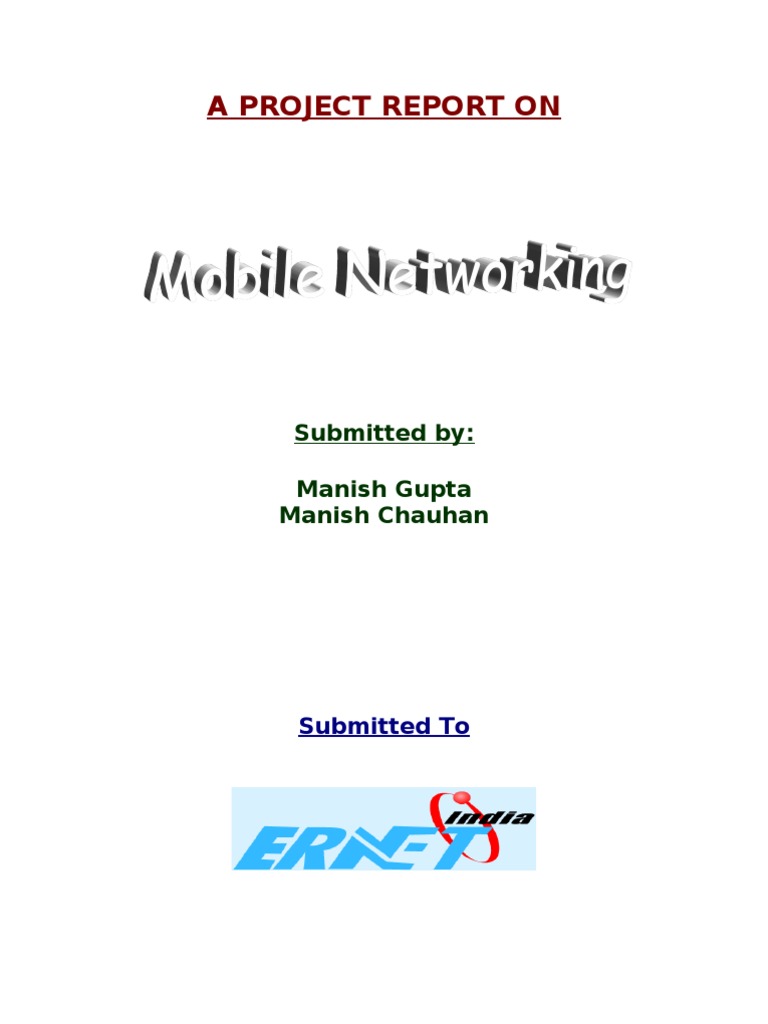A Project Report On: Submitted By: Manish Gupta Manish Chauhan | Download Free PDF | Cellular ...