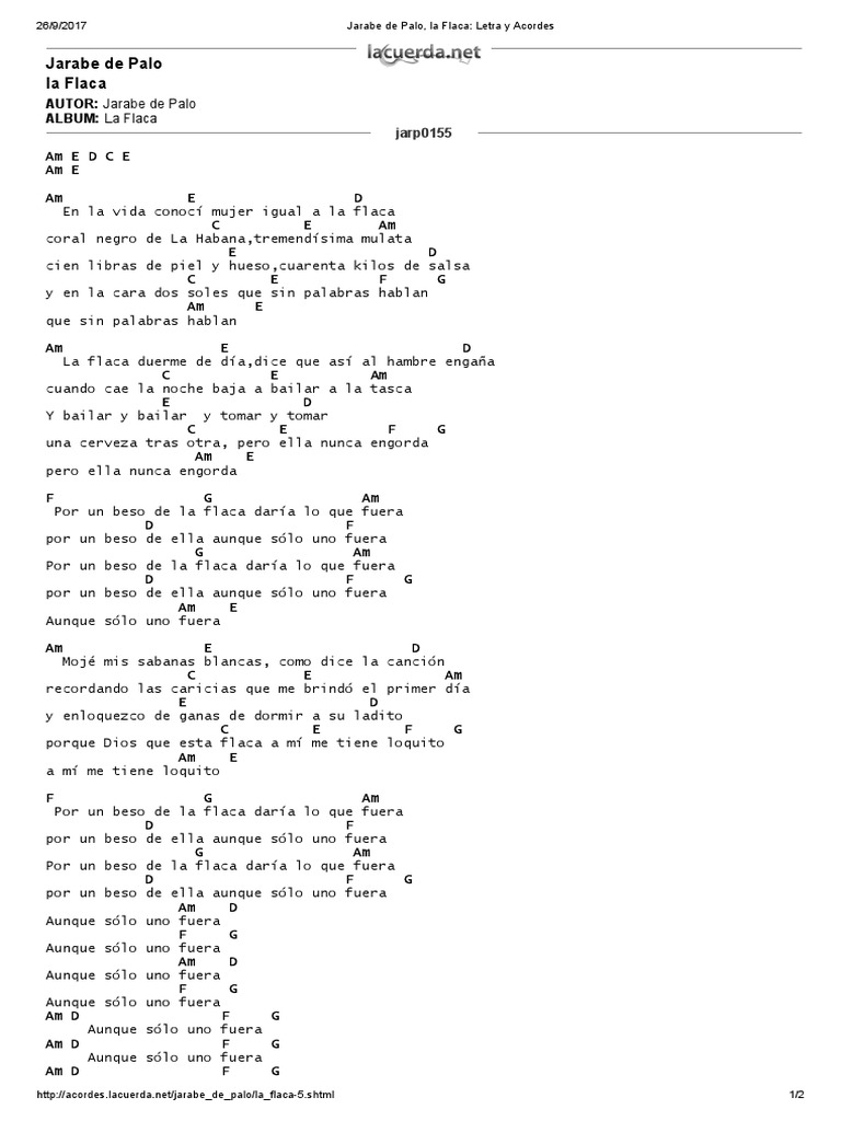 Jarabe de Palo, La Flaca - Letra y Acordes | PDF