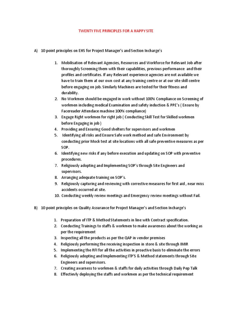 10 Point Principles of Safety | PDF | Quality Assurance | Safety