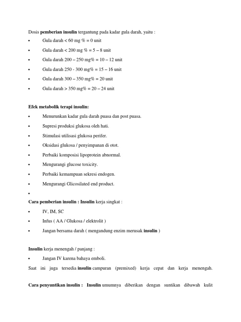 Dosis Insulin | PDF