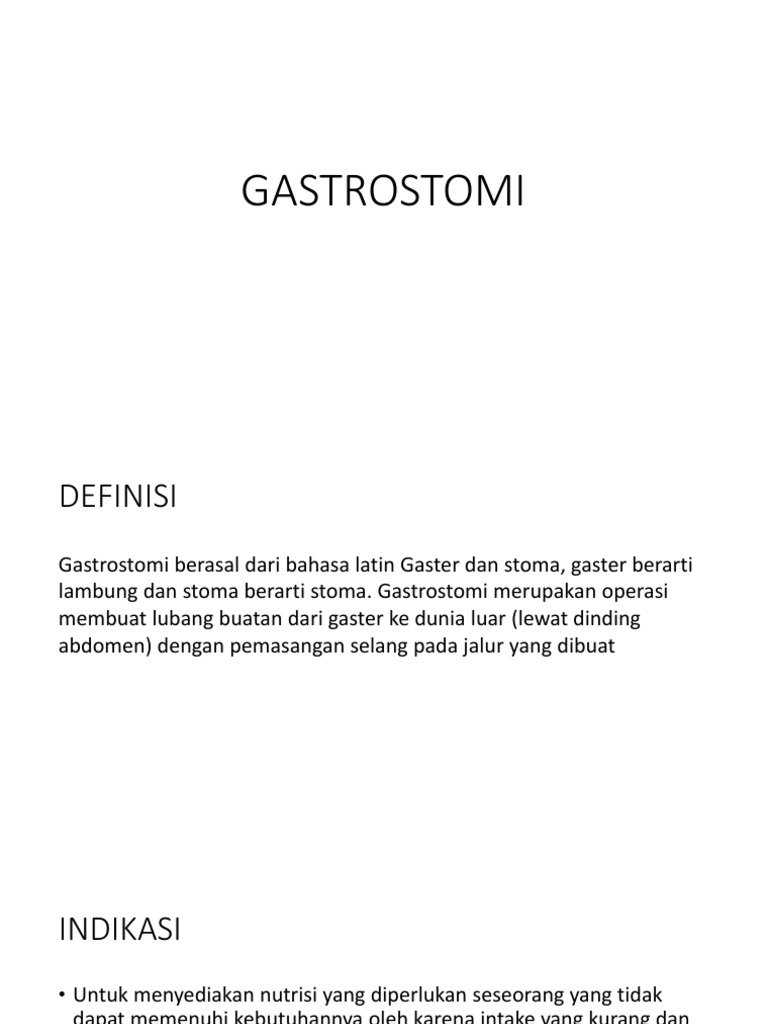 Gastrostomi | PDF | Sains & Matematika
