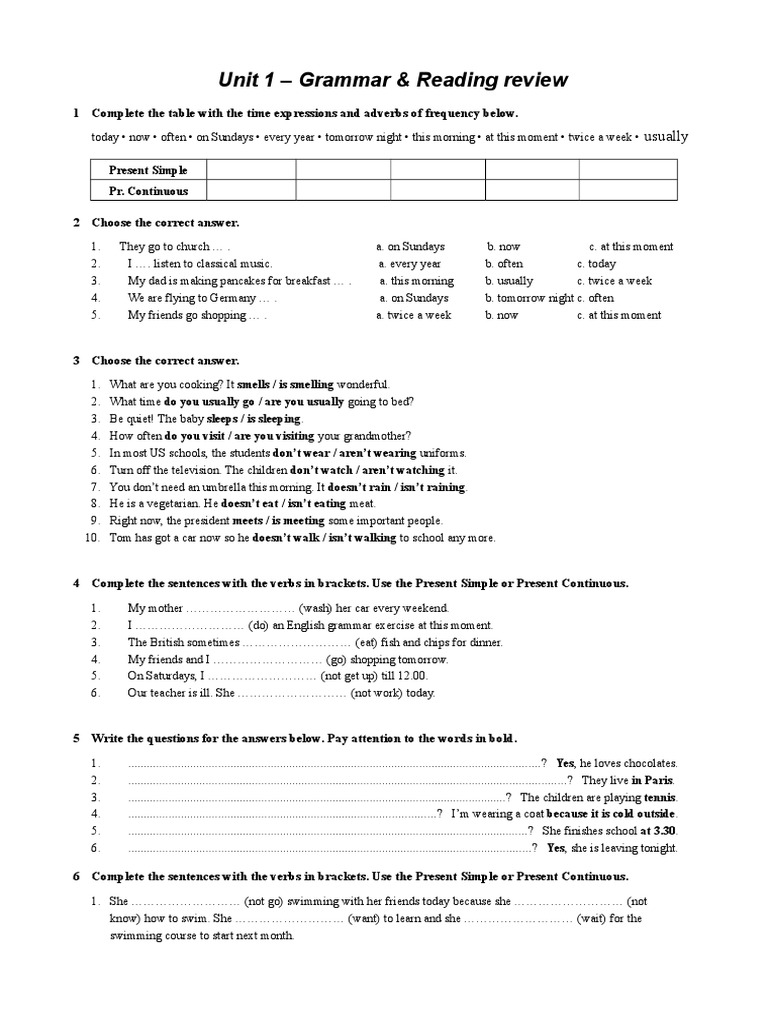 Review Units 1 and 2 | PDF