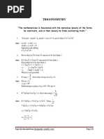 Class10th (IntroductionToTrigonometry) PracticeWorksheet | PDF | Euclid | Mathematical Objects