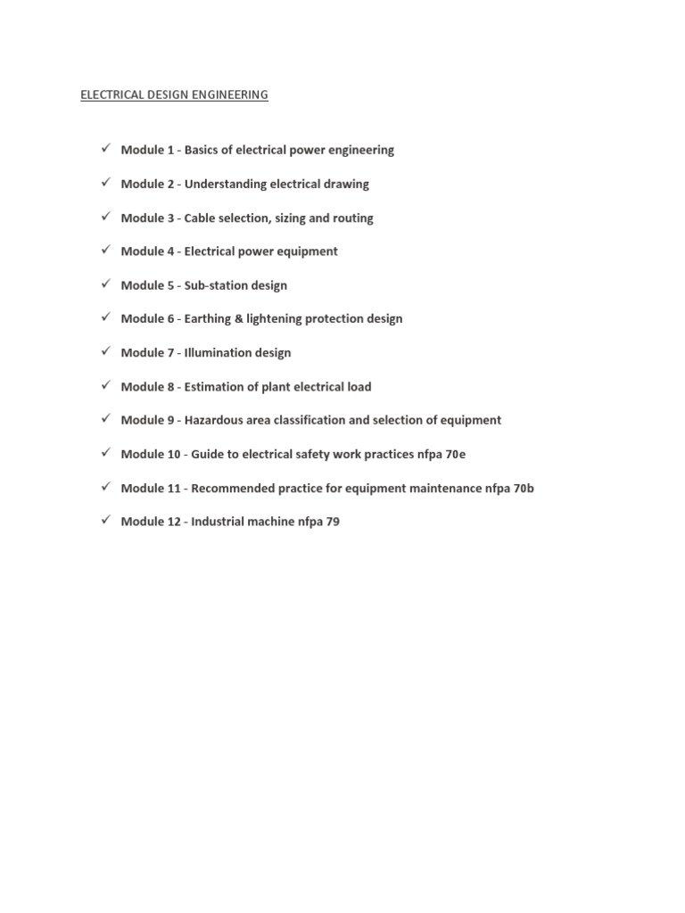 Electrical Design Engineering Overview | PDF | Electrical Substation ...
