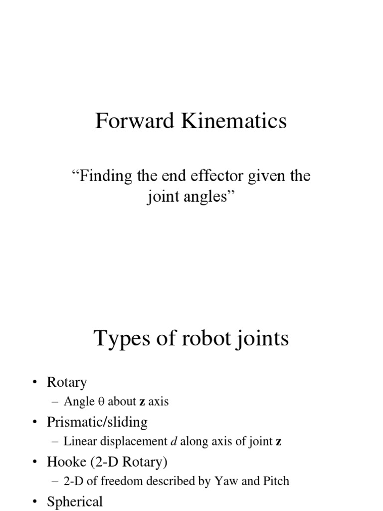 Robotics Pdf Cartesian Coordinate System Kinematics