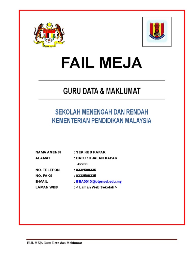 Fail Meja Guru Data & Maklumat 2016 BAHARU | PDF