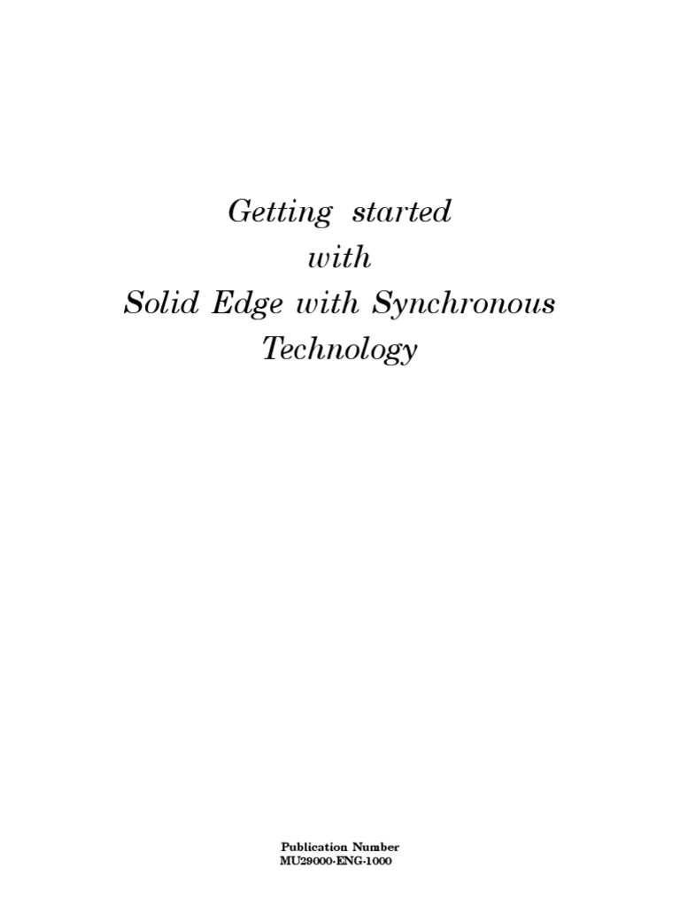 Gettingstarted With Solid Edge Pdf Pdf Computers