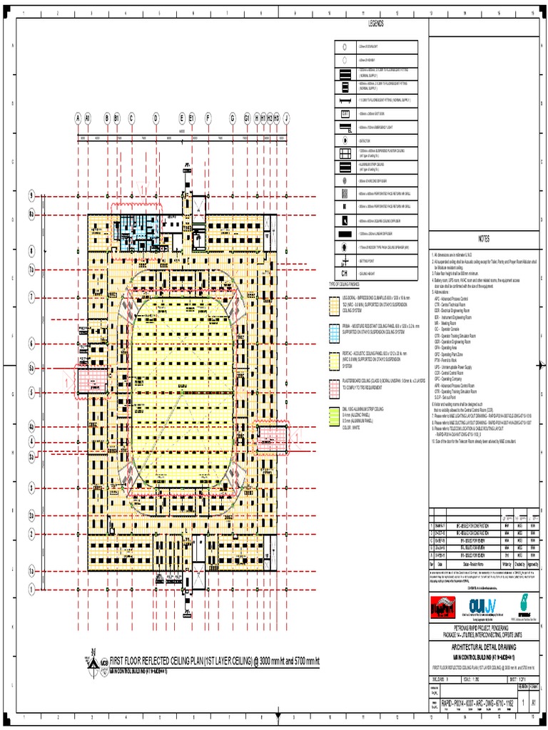 First Floor Reflected Ceiling Plan (1St Layer Ceiling) at 3000 MM HT ...