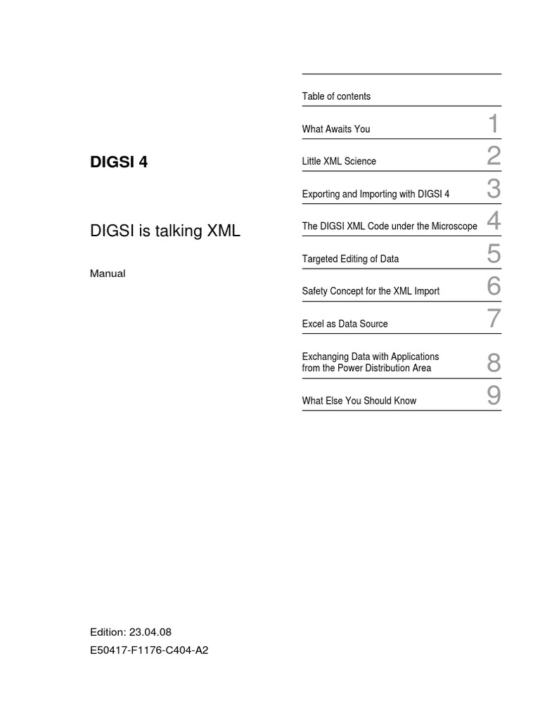 Digsi 4: DIGSI Is Talking XML | PDF Digsi 4: DIGSI Is Talking XML | PDF