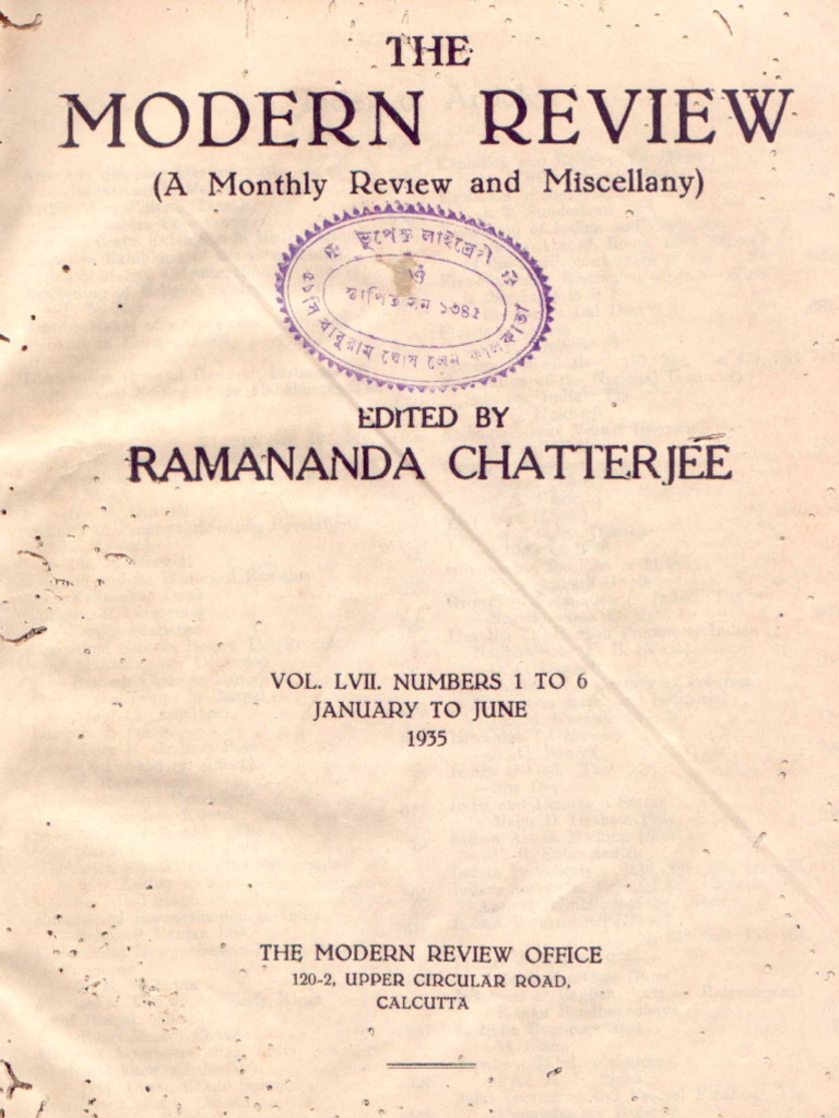 The Modern Review 1935 January | PDF