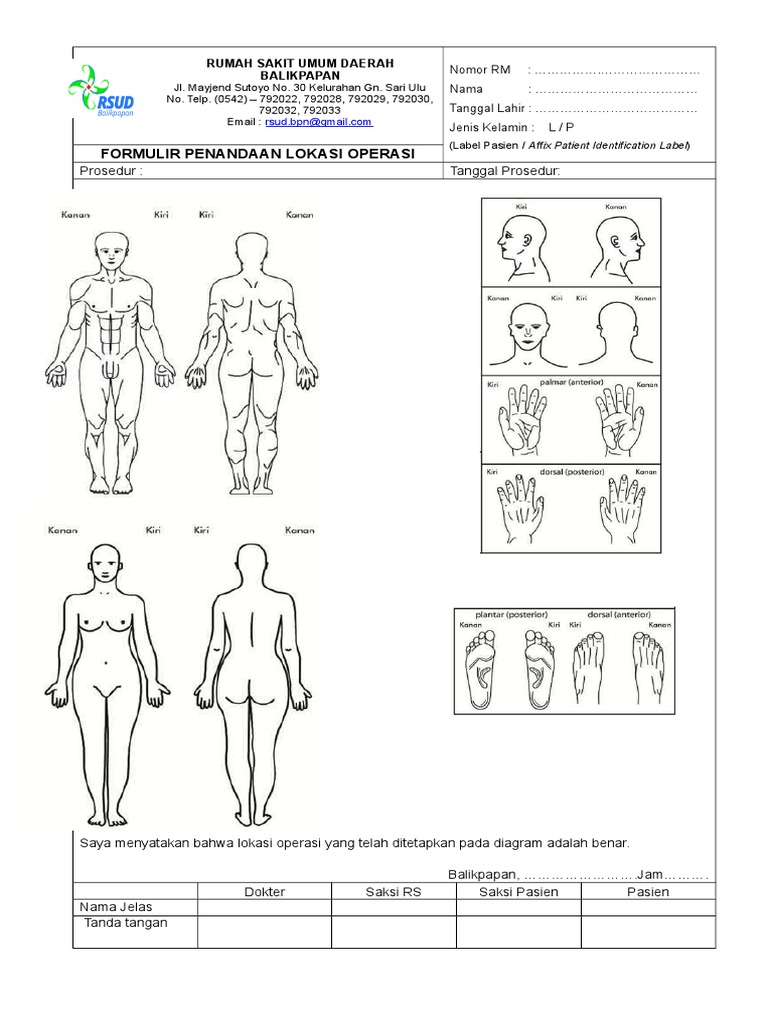 Formulir Penandaan Lokasi Operasi