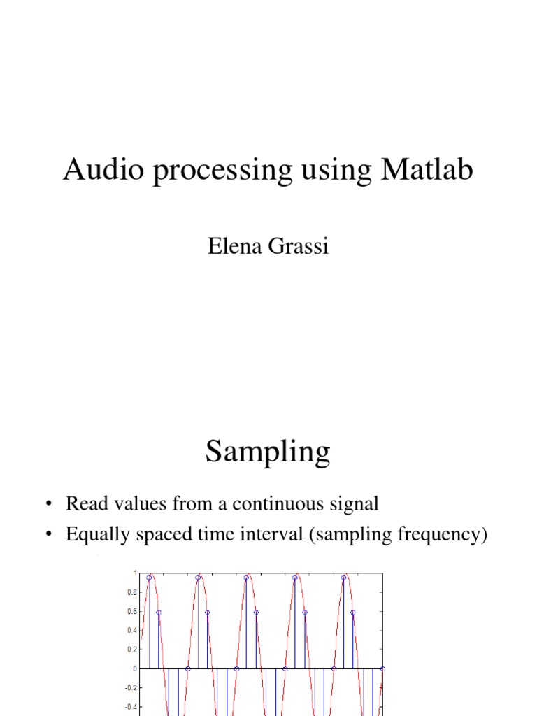 Audio Processing Using Matlab | PDF | Sampling (Signal Processing) | Filter (Signal Processing)