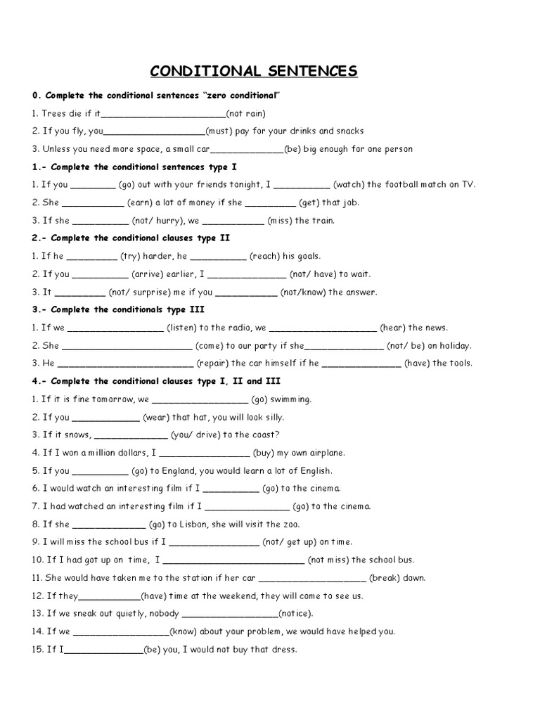 Conditional Sentences Exercises | PDF | Leisure