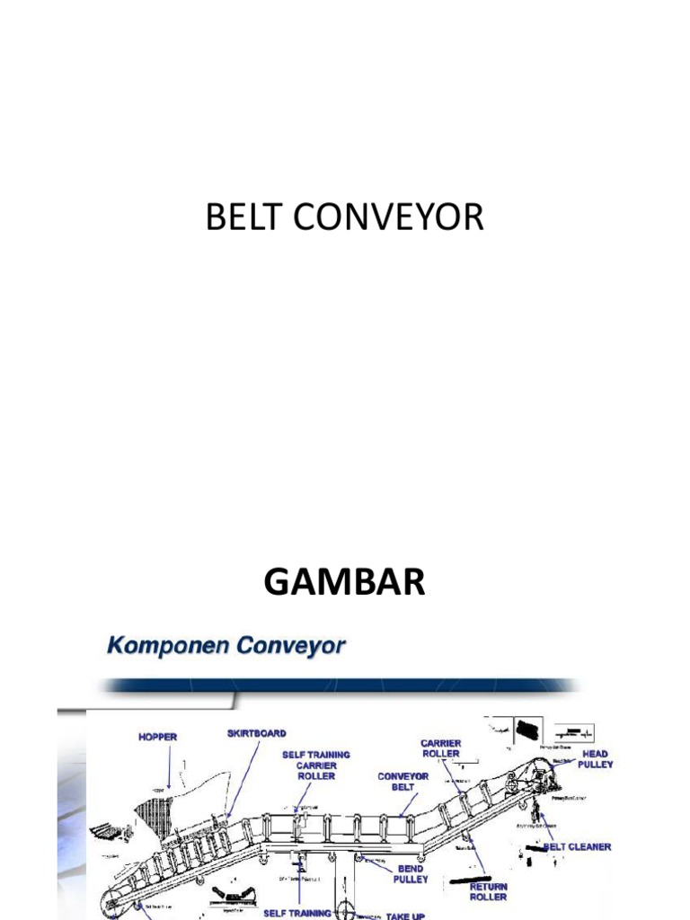 Komponen dan Fungsi Belt Conveyor | PDF