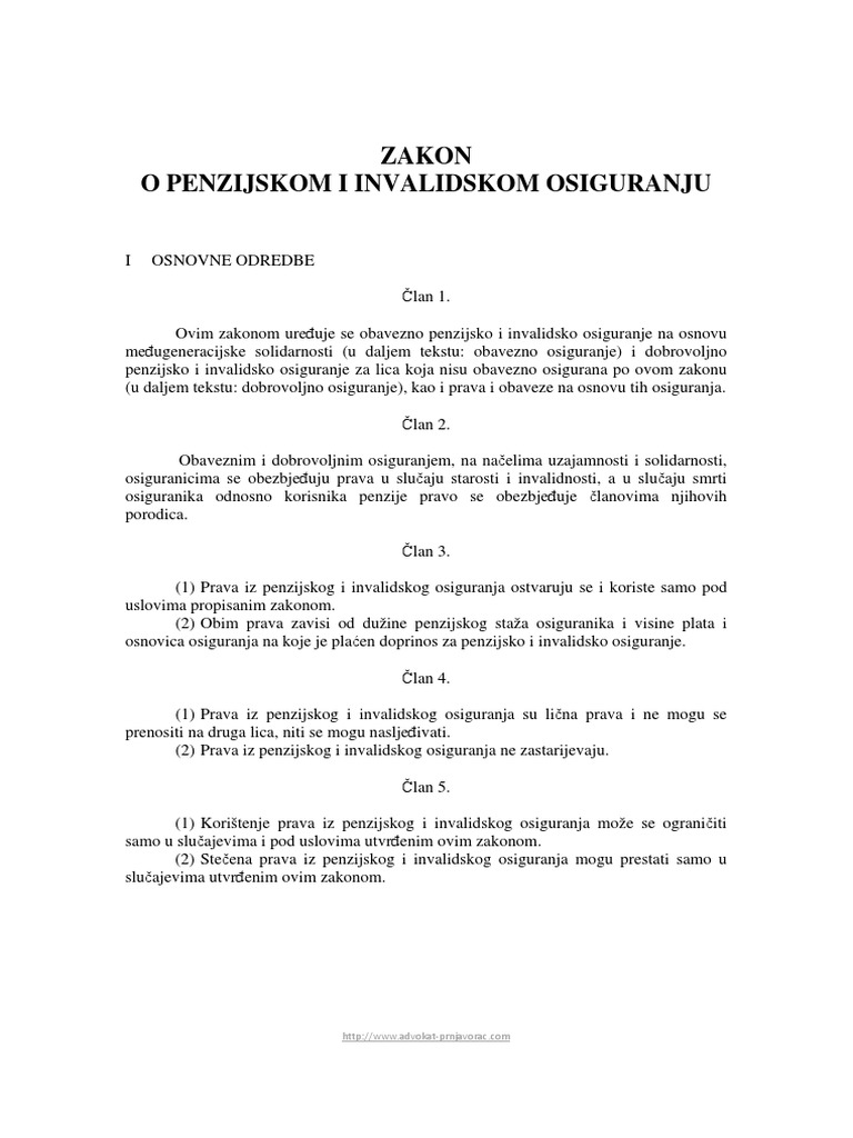 Zakon o Pio Rs PDF | PDF