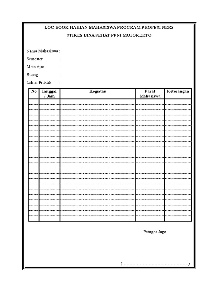 Log Book Harian Mahasiswa Program Profesi Ners | PDF