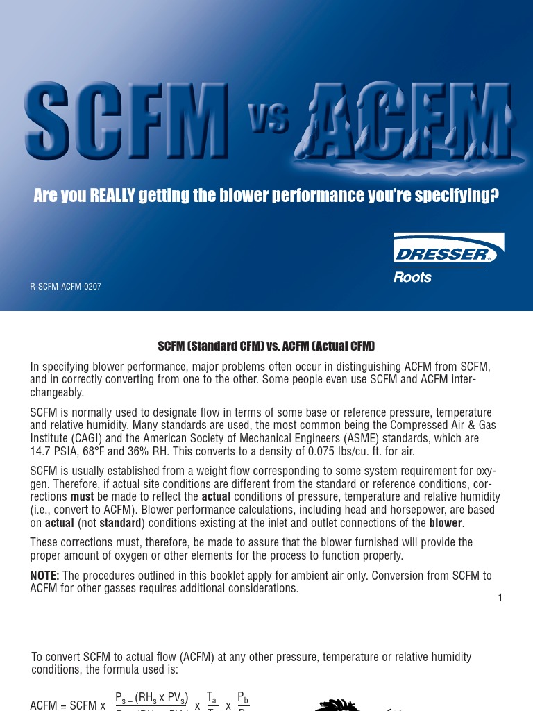 SCFM Vs ACFM Conversion Guide PDF | PDF | Teaching Methods & Materials