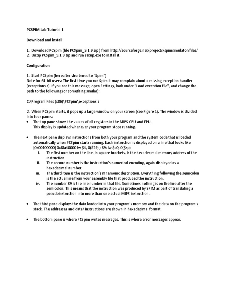 PCSPIM Lab Tutorial 1 | PDF | Operating System Technology | Computing