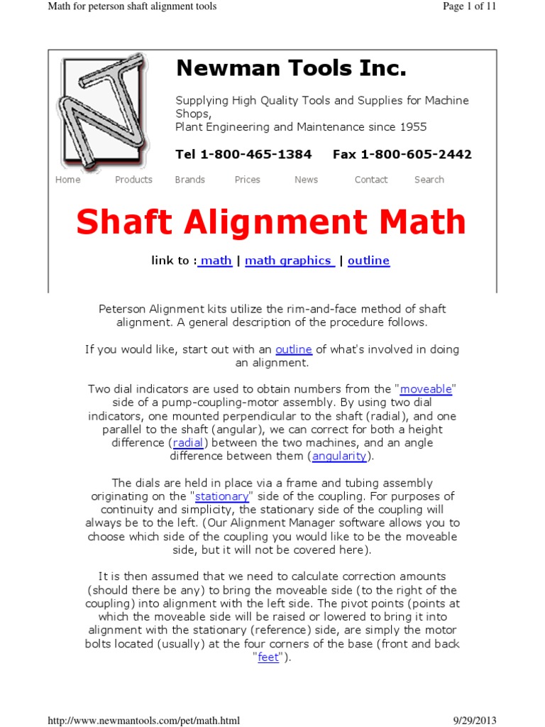 Math For Peterson Shaft Alignment | PDF | Teaching Mathematics | Science