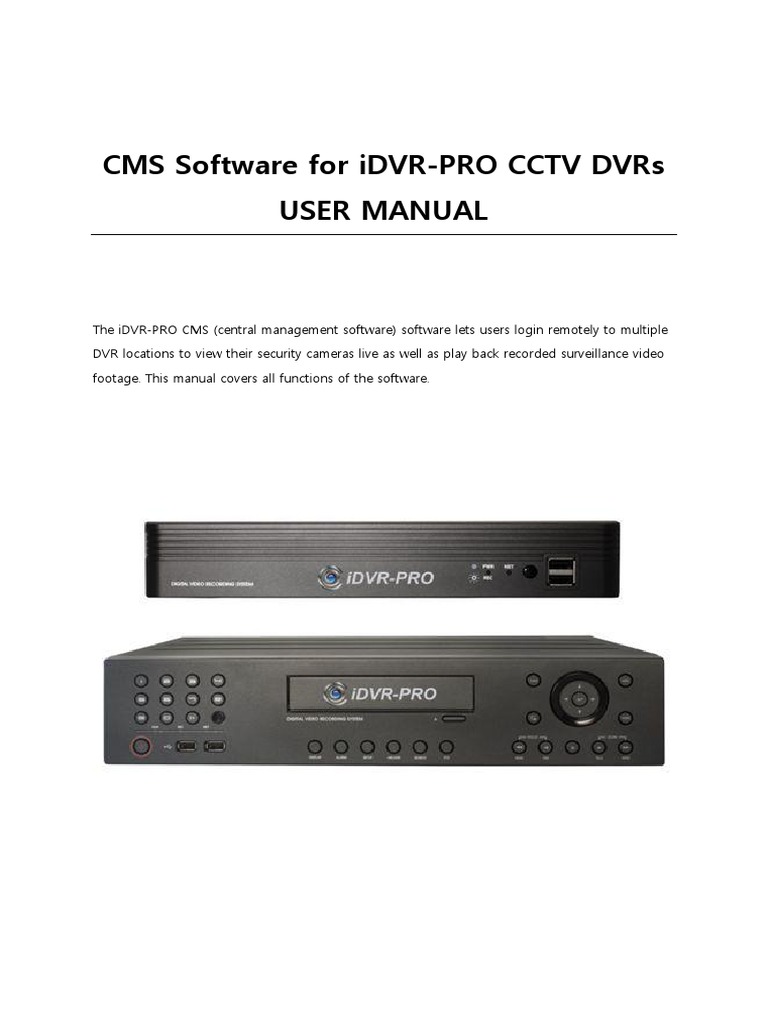 iDVR PRO CMS Software Manual | PDF | Microsoft Windows | Icon (Computing)
