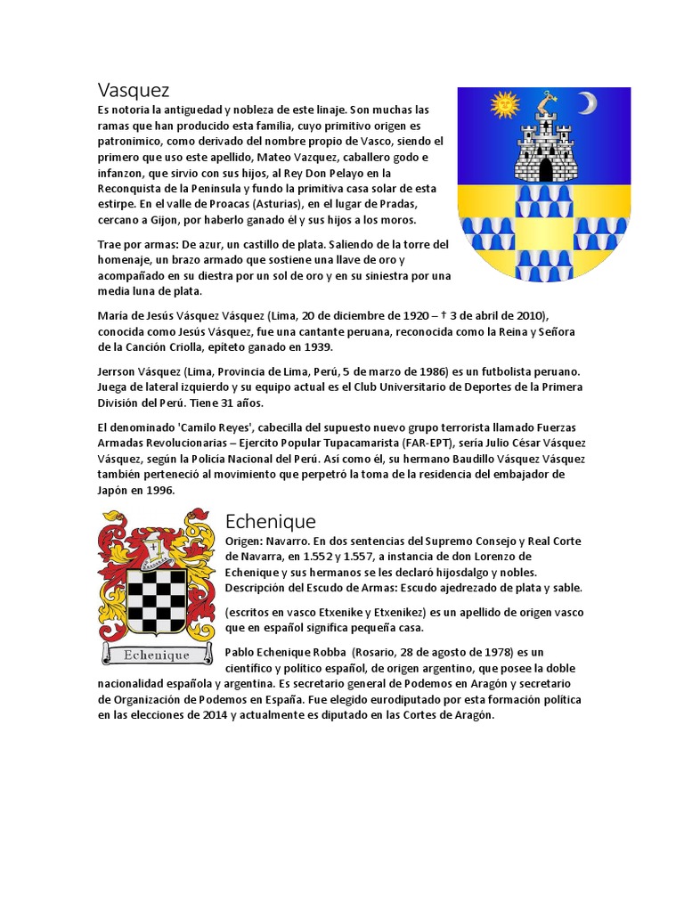 Escudo Vasquez | PDF | Perú | España