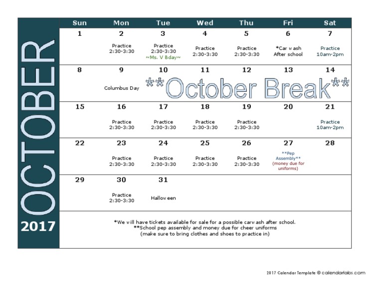 October Calendar | PDF