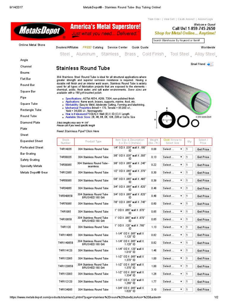 Stainless Round Tube | PDF | Stainless Steel | Structural Steel
