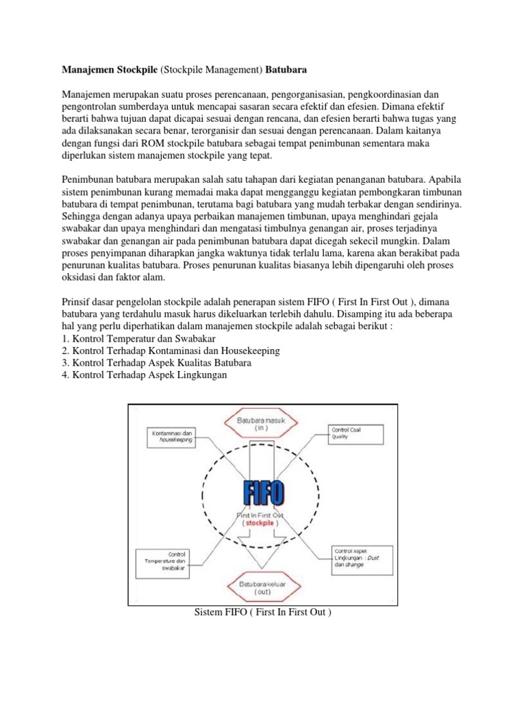 Manajemen Stockpile | PDF